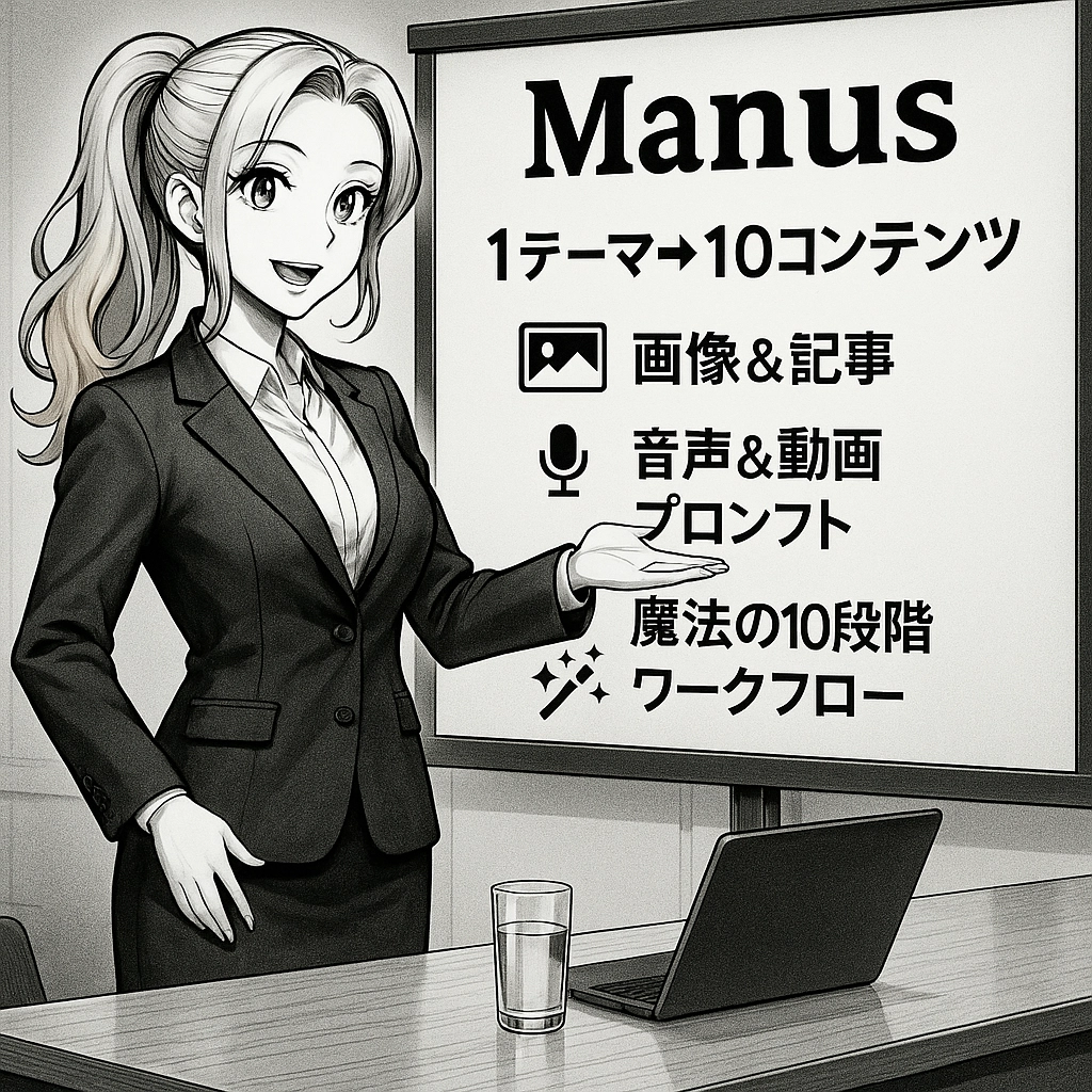 「1テーマ→10コンテンツ」が15分で完成！画像付き記事などManusで実現するコンテンツ制作自動化の魔法のメタプロンプト ｜みんなのニュースレター